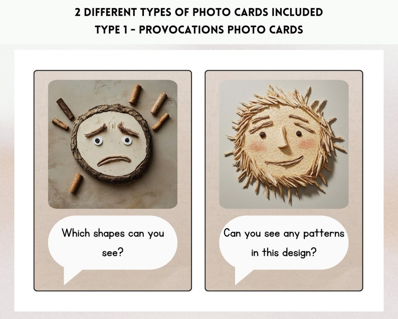 Loose Parts Emotions Provocations & Vocabulary Photo Cards, Reggio ...