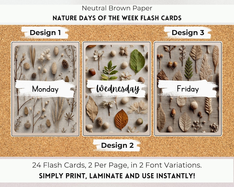 Days of the Week Flash Cards, Days of the Week Educational Flash Cards ...