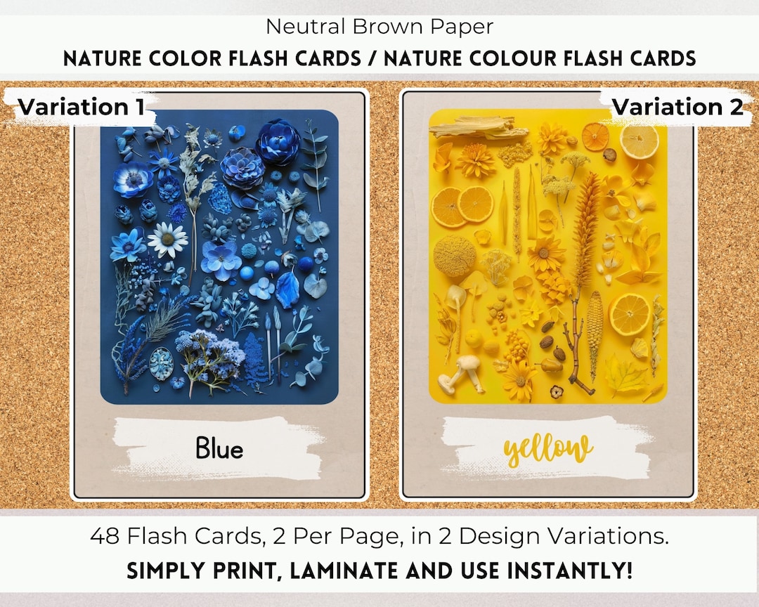 Nature Colors Flash Cards, Colors Chart, Colors Educational Flash Cards ...
