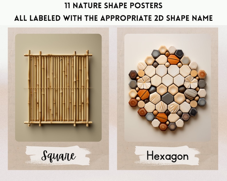 Nature Shape Posters, Nature Shape Photo Cards, 2D Shape Mathematics ...