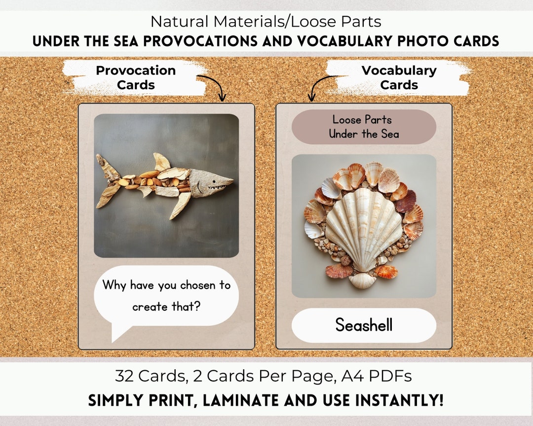 Loose Parts Under the Sea Provocations and Vocabulary Photo Cards ...