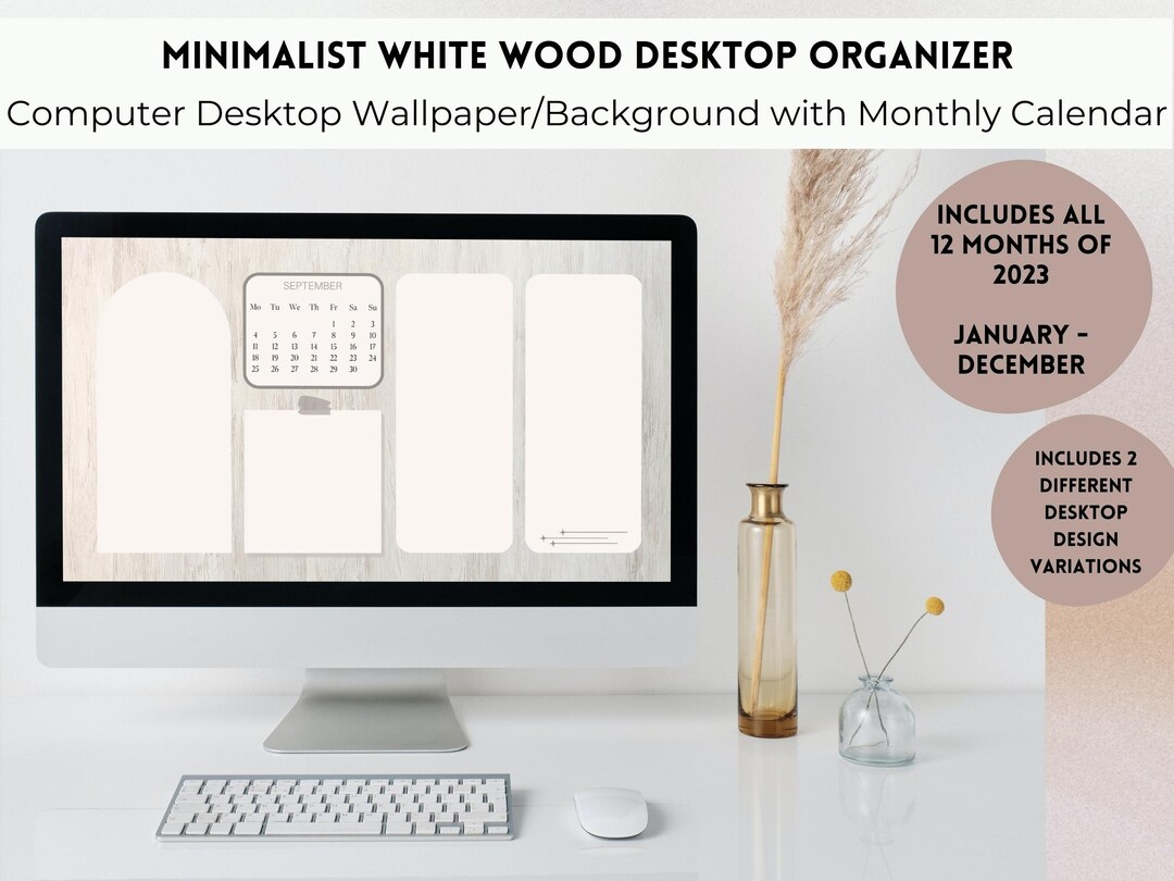 Desktop Wallpaper Organizer 2023 Calendar Aesthetic - Etsy