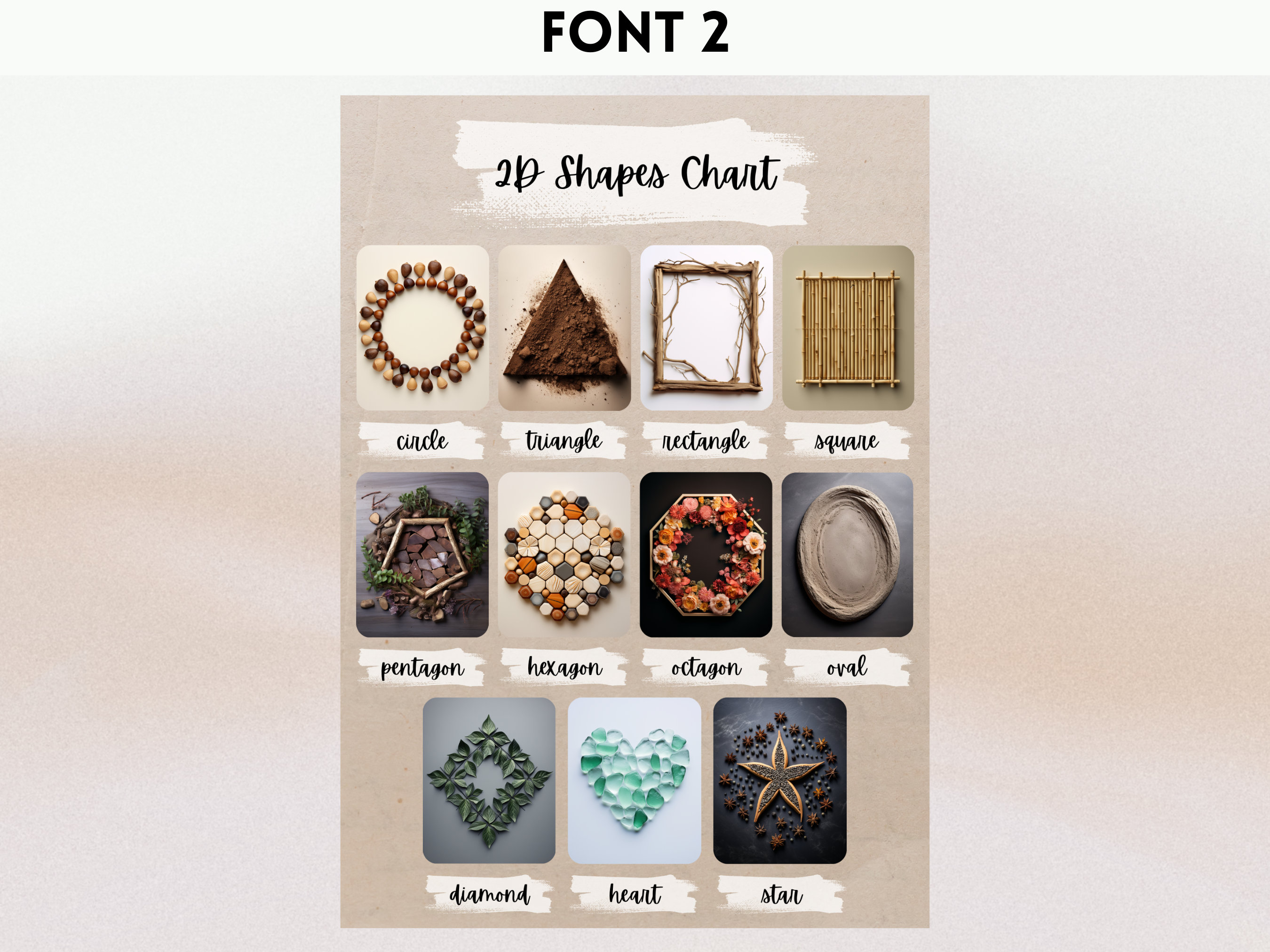 One Page Nature Shapes Chart, 2D Shapes Poster, Nature Shapes Photo ...
