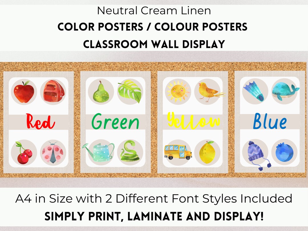 Color Chart Poster, Classroom Colour Posters, Color Display Posters ...