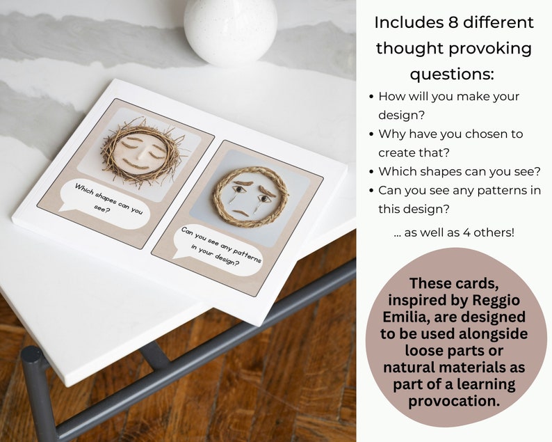 Loose Parts Emotions Provocations & Vocabulary Photo Cards, Reggio ...