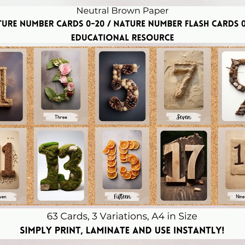 Number Flash Cards - Etsy