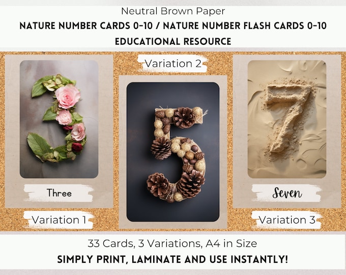 Nature Number Cards 0-10 Printable EYFS Resource Montesssori Reggio ...