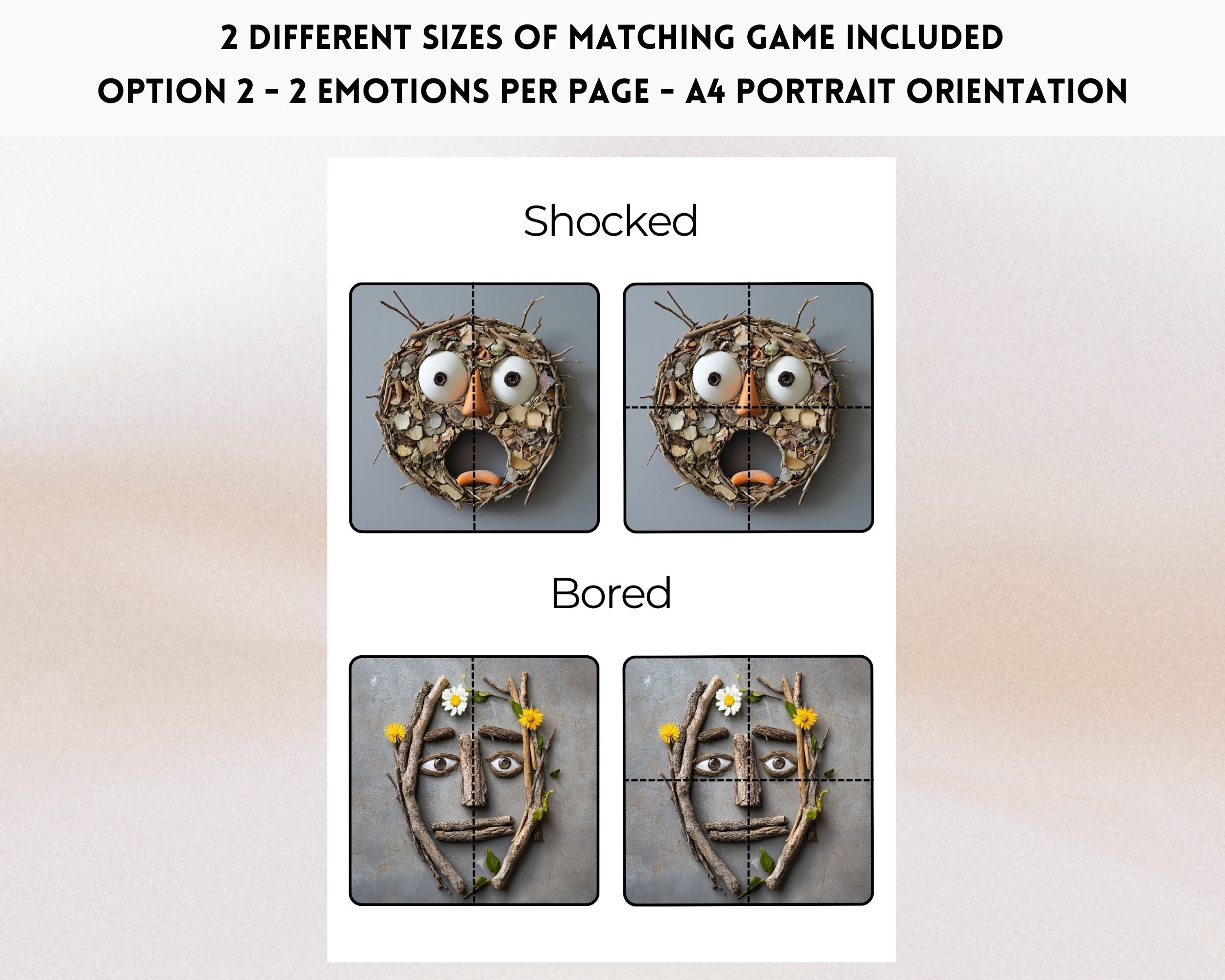 Emotions Matching Game, Feeling Matching Activity, Emotion Matching ...