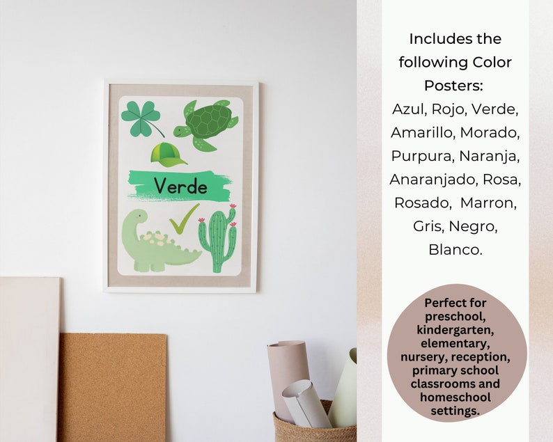 Spanish Color Chart Poster, Spanish Classroom Color Posters, Spanish ...