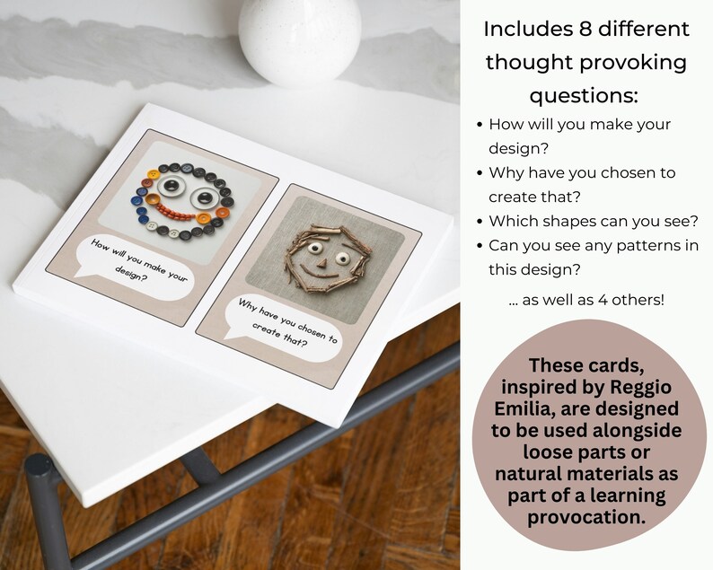 Loose Parts All About Me Faces Provocations & Vocabulary Photo Cards ...