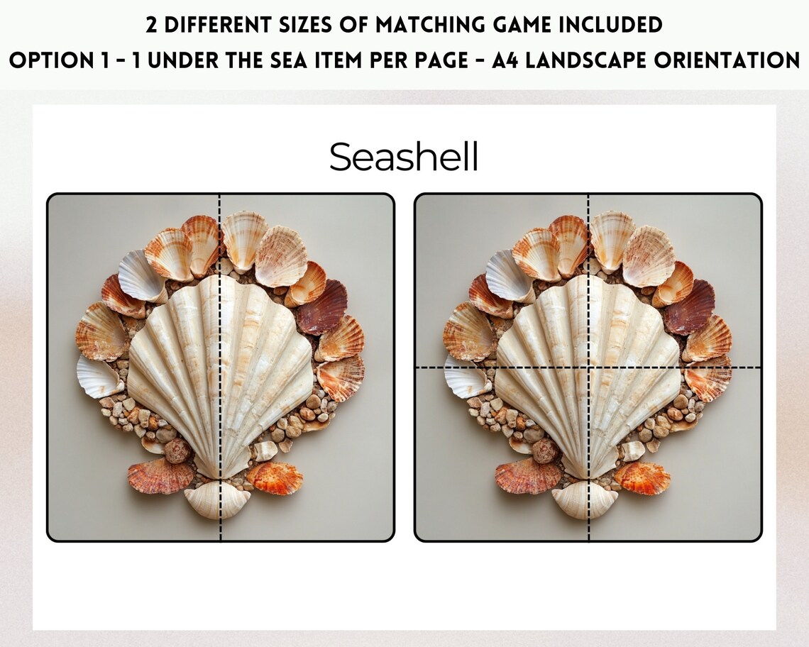 Under the Sea Matching Game, Sea Creature Ocean Matching Activity ...