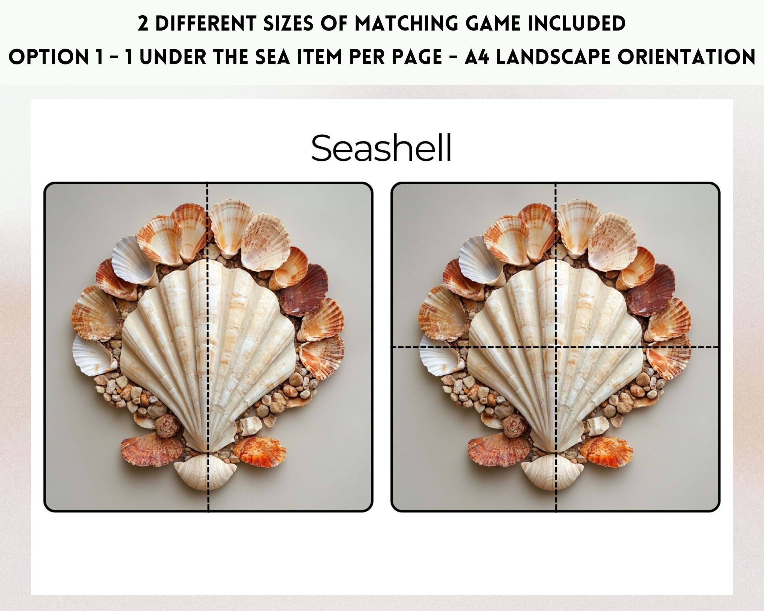 Under the Sea Matching Game, Sea Creature Ocean Matching Activity ...
