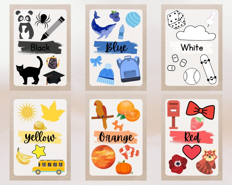 Póster de carta de colores carteles de colores para el aula - Etsy México