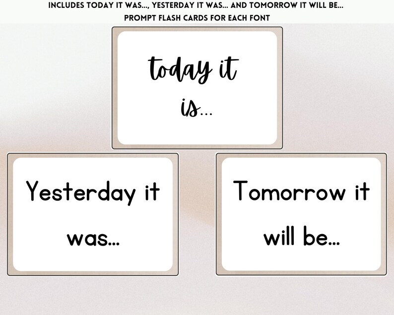Days of the Week Flash Cards, Days of the Week Educational Flash Cards ...