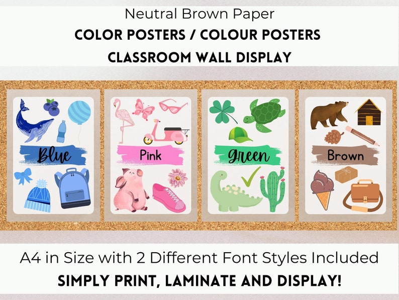Color Chart Poster Classroom Colour Posters Color Display - Etsy
