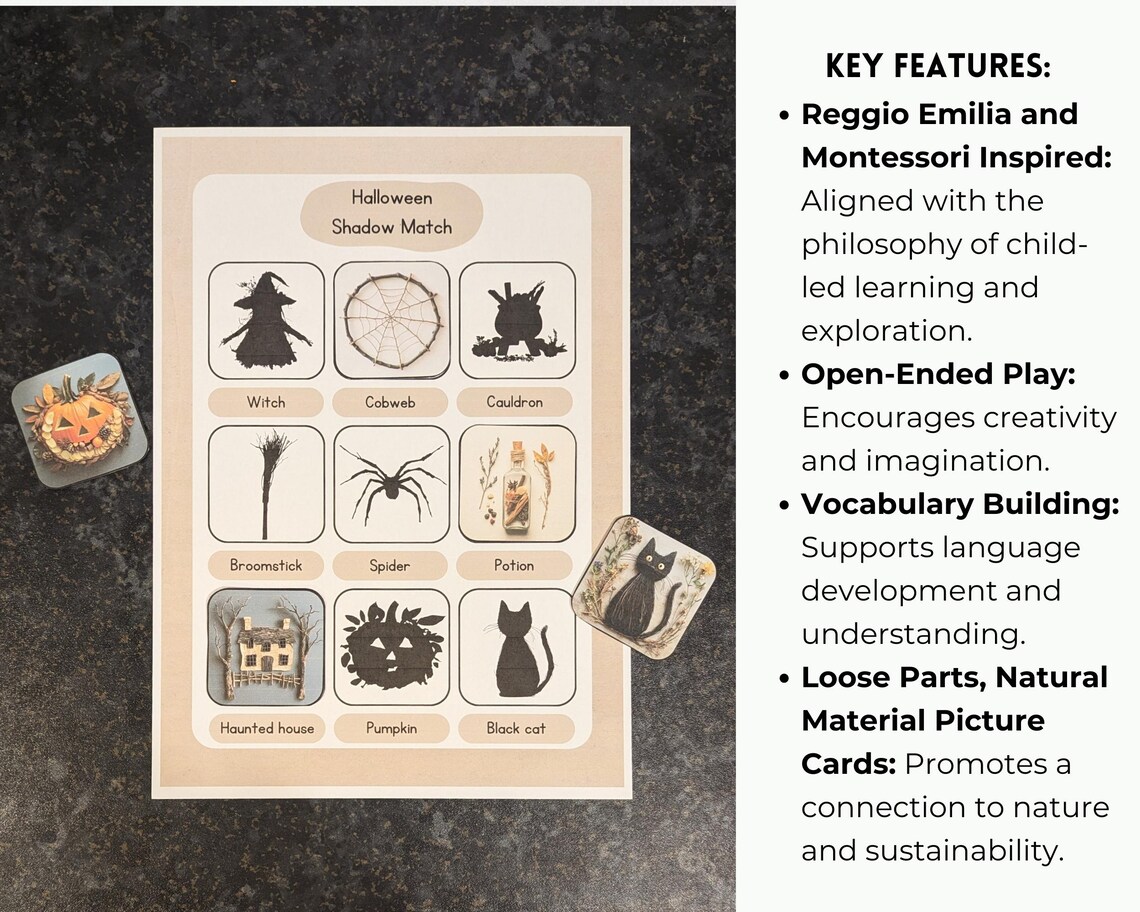 Halloween Shadow Matching Activity, Halloween Montessori Printable ...
