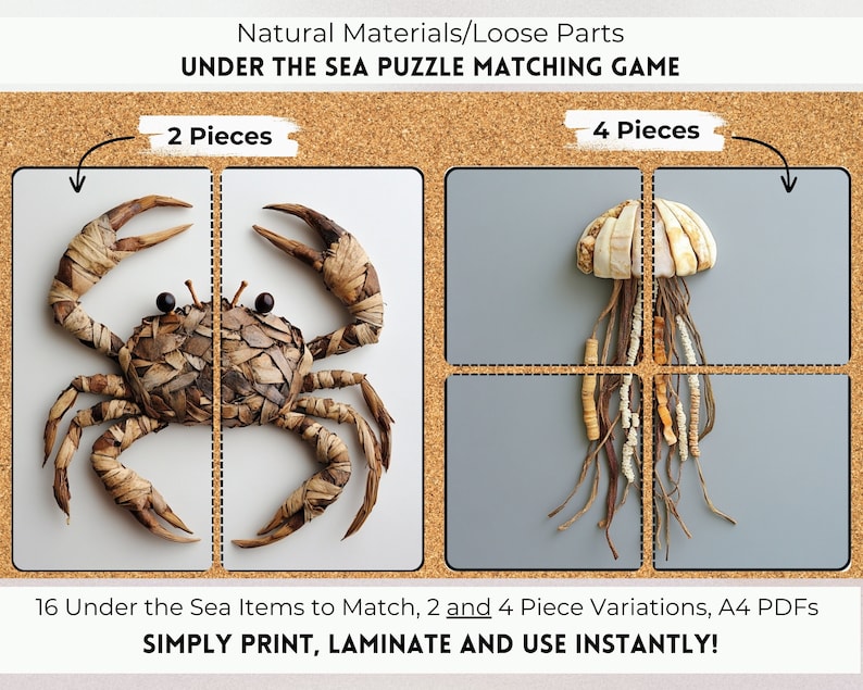 Under the Sea Matching Game, Sea Creature Ocean Matching Activity ...