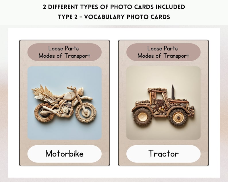 Loose Parts Transport Provocations and Vocabulary Photo Cards, Reggio ...