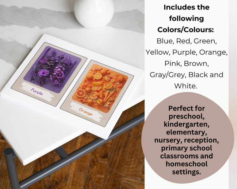 Nature Colors Flash Cards, Colors Chart, Colors Educational Flash Cards ...