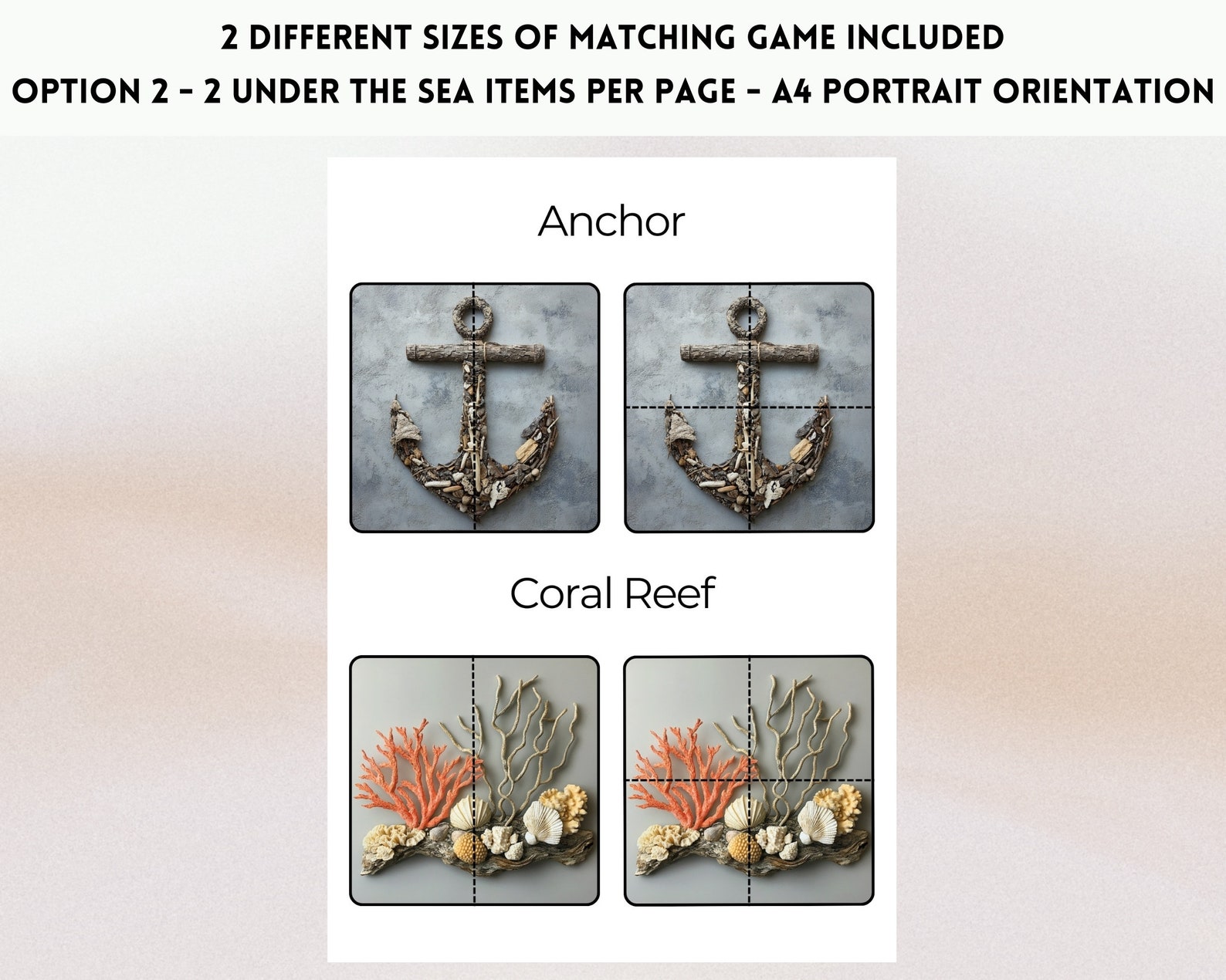 Under the Sea Matching Game, Sea Creature Ocean Matching Activity ...