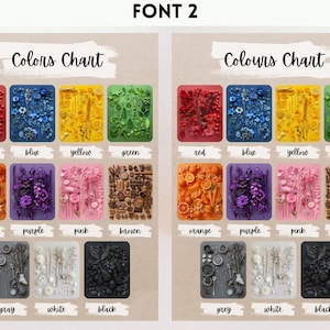One Page Nature Colors Chart, Class Colours Poster, Nature Colors ...