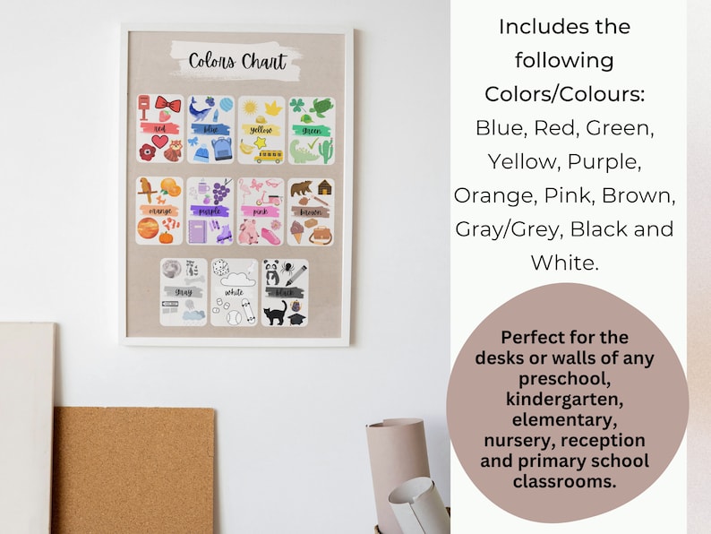 One Page Colors Chart, Class Colours Poster, Colors Display Poster ...