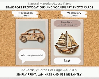 Loose Parts Spring Provocations and Vocabulary Photo Cards, Reggio ...