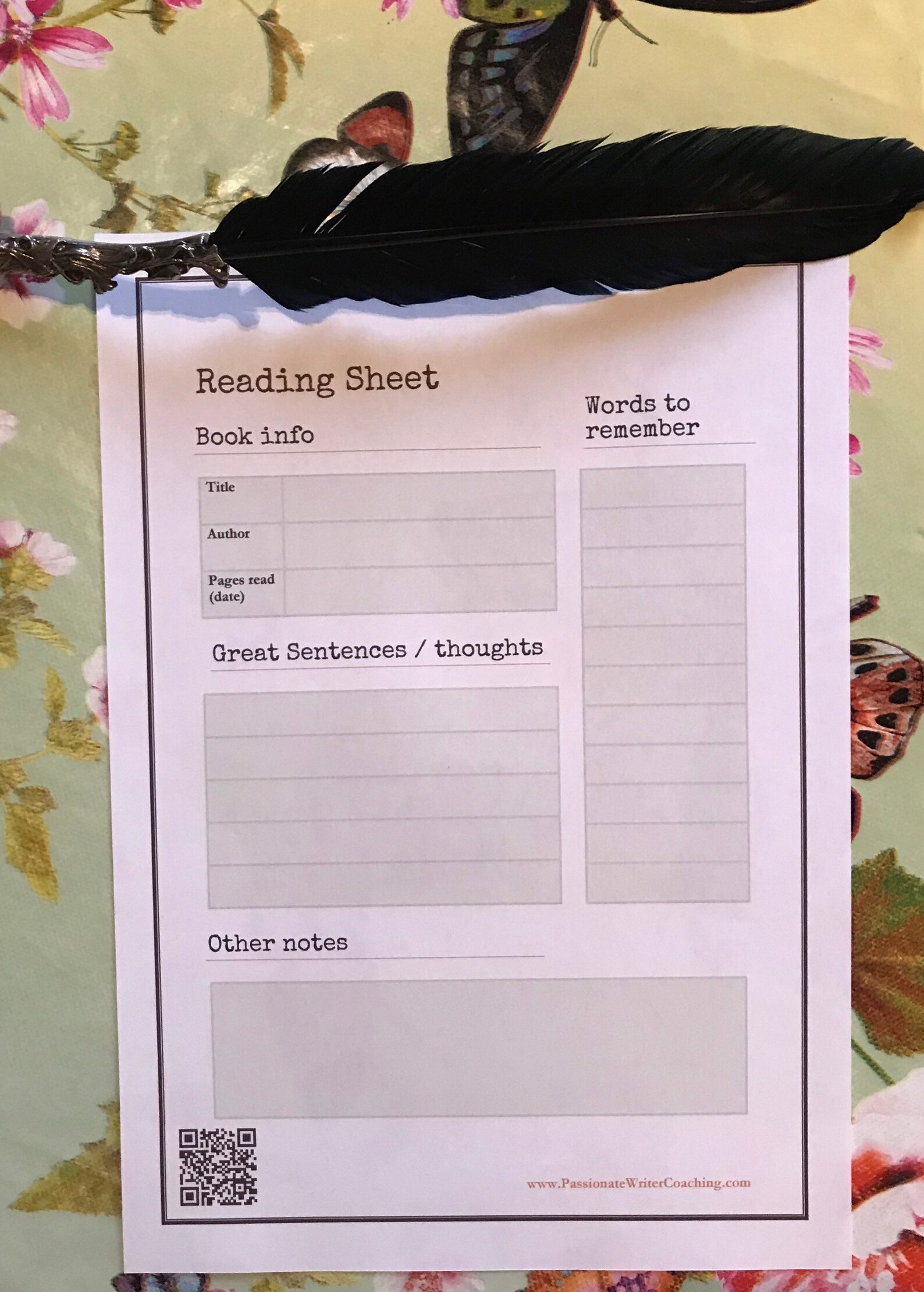 Reading Worksheet for Writers Printable Reading Tracker for - Etsy
