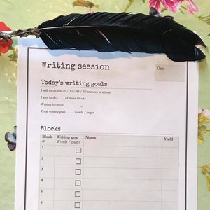 Writing session printable writing project goal and | Etsy