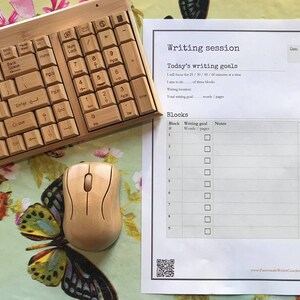 Writing session printable writing project goal and | Etsy