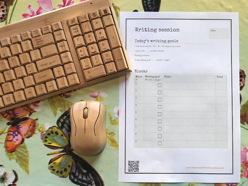 Writing session printable writing project goal and | Etsy