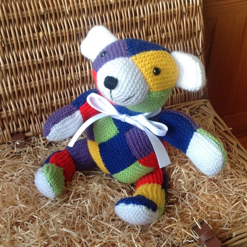 Knitted Square Bear - Etsy