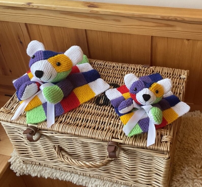 Knitted Square Bear Lovey - Etsy
