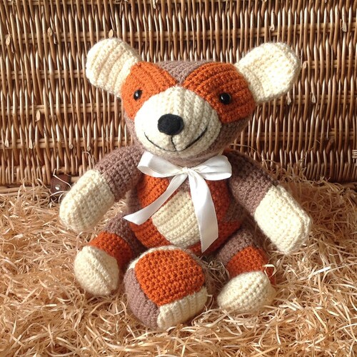 Knitted Square Bear - Etsy