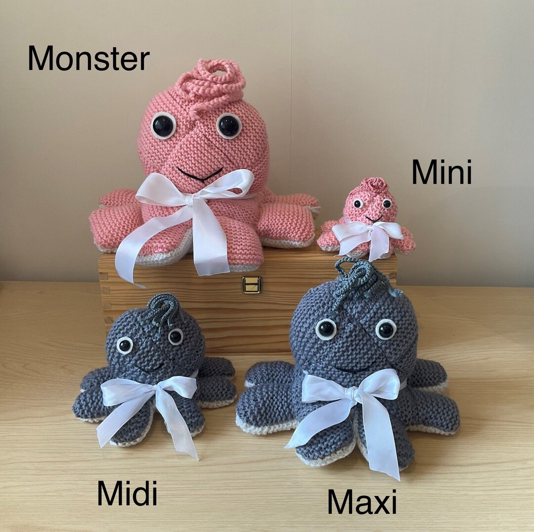 Knitted Square Octopuses - Etsy UK