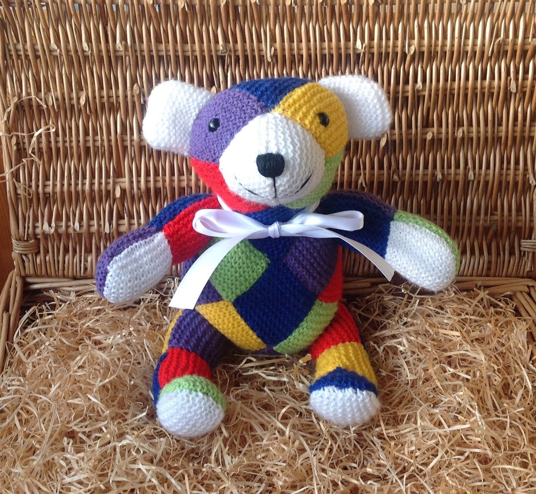 Knitted Square Bear - Etsy