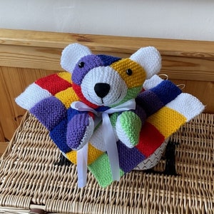 Knitted Square Bear Lovey - Etsy