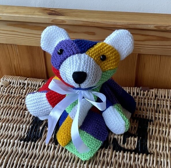 Knitted Square Bear Lovey - Etsy