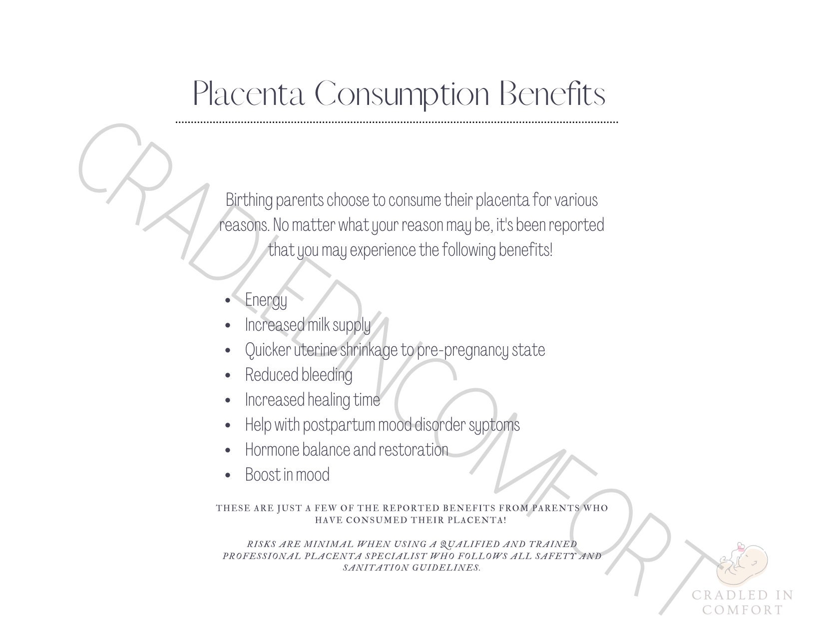 Placenta Preparation Handouts for DOULA Placenta Encapsulator - Etsy
