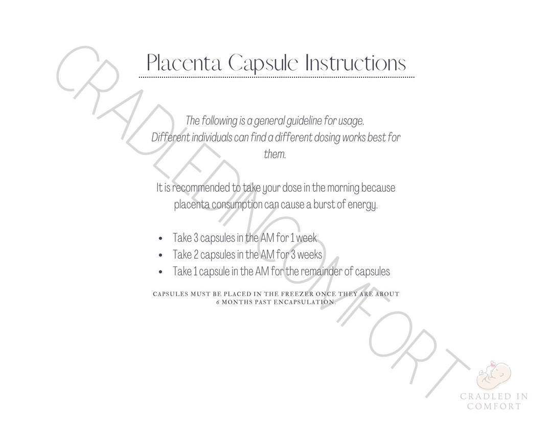 Placenta Preparation Handouts for DOULA Placenta Encapsulator - Etsy