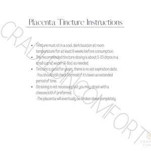 Placenta Preparation Handouts for DOULA Placenta Encapsulator - Etsy