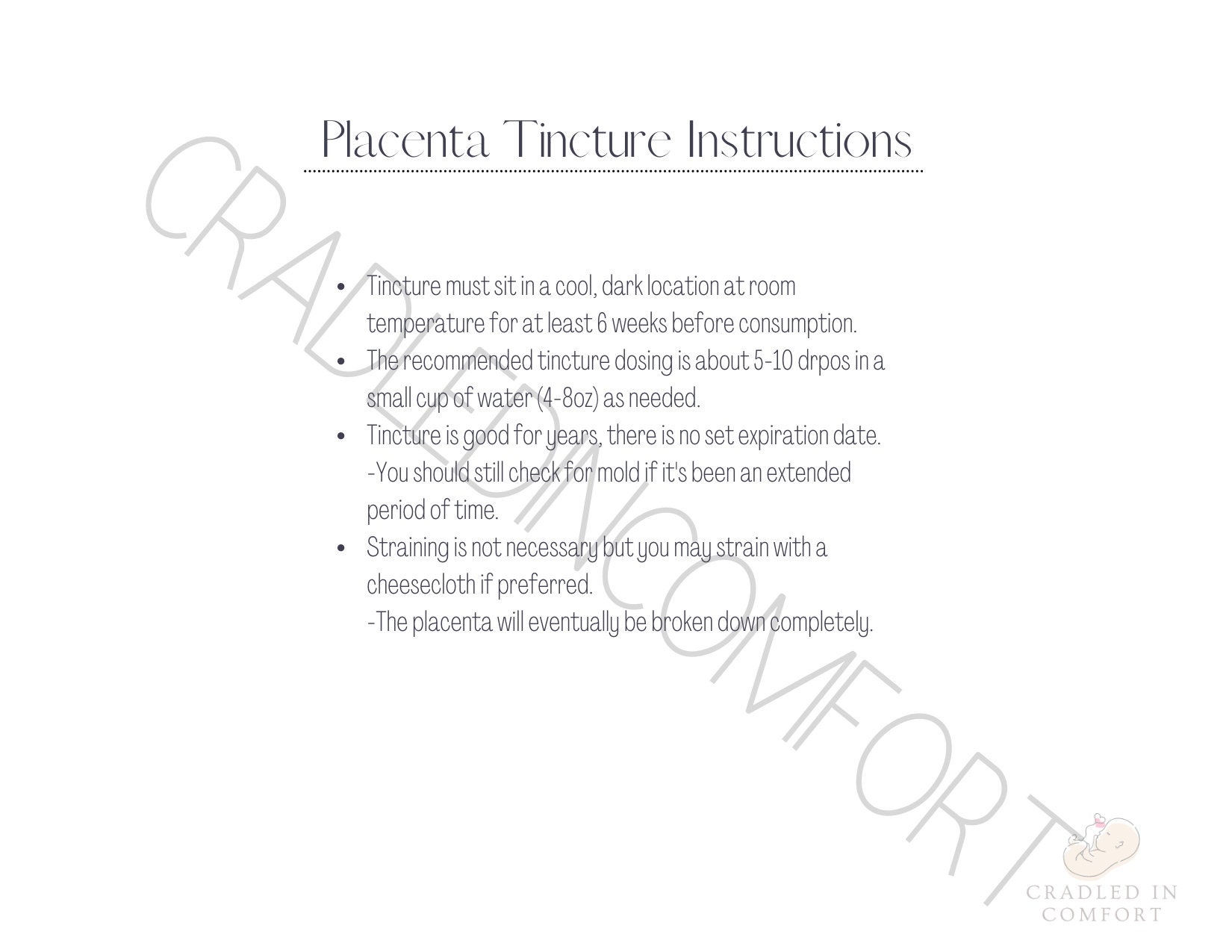 Placenta Preparation Handouts for DOULA Placenta Encapsulator - Etsy