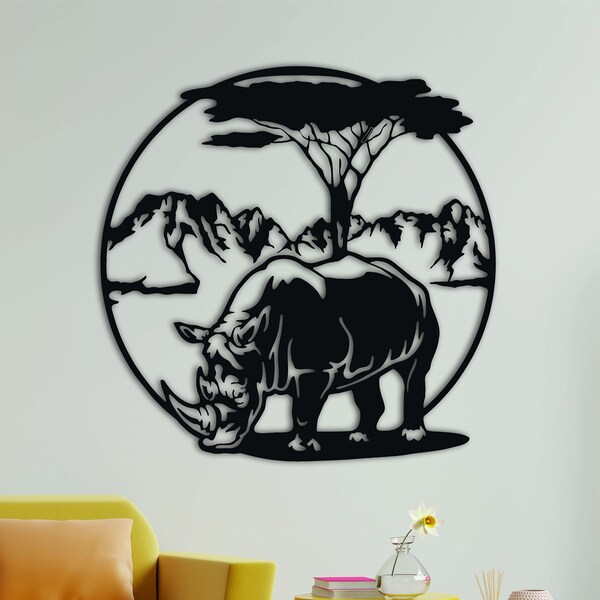 Rhino Wall Art - Etsy