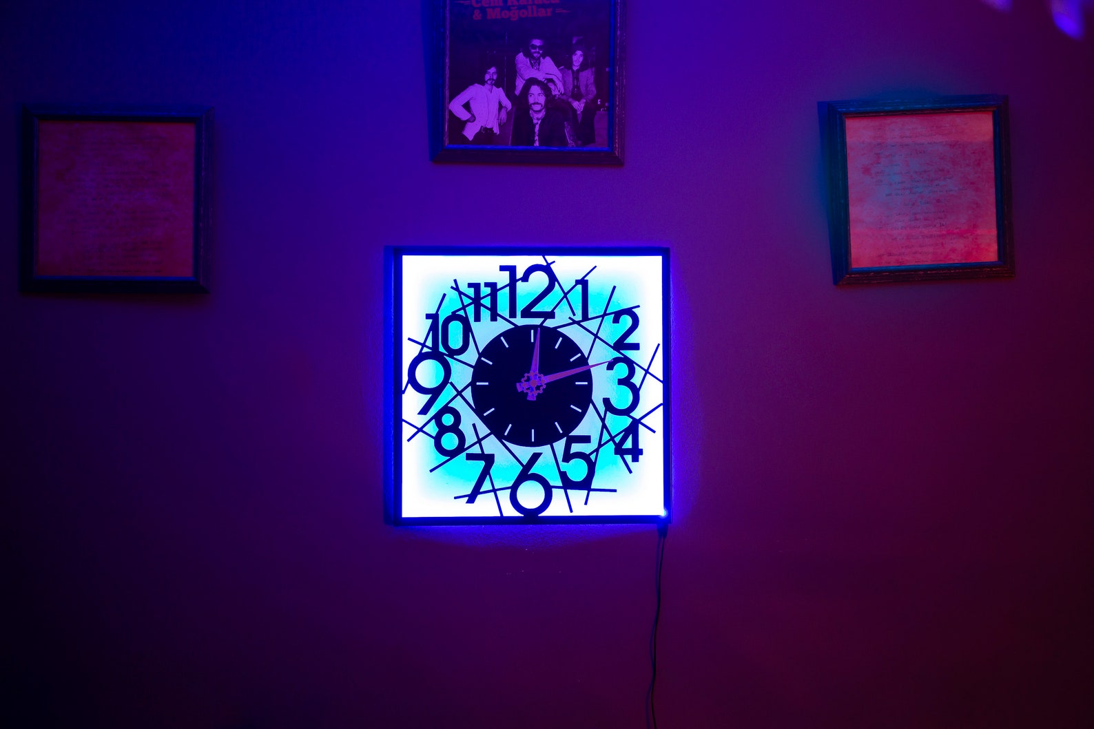 Led Light Wall Clock Metal Wall Clock Led Light Clock Decor - Etsy