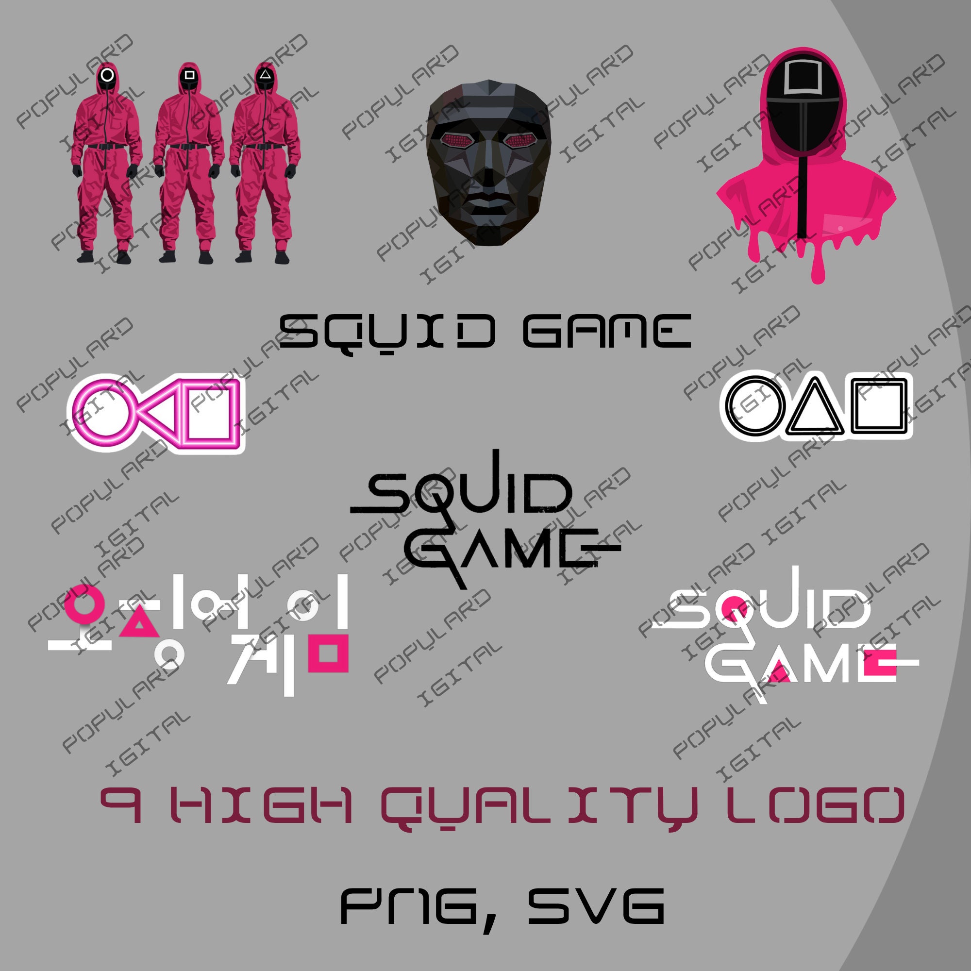 Squid Game Logos High Quality Svg Squid Game Logos 9 Png | Etsy