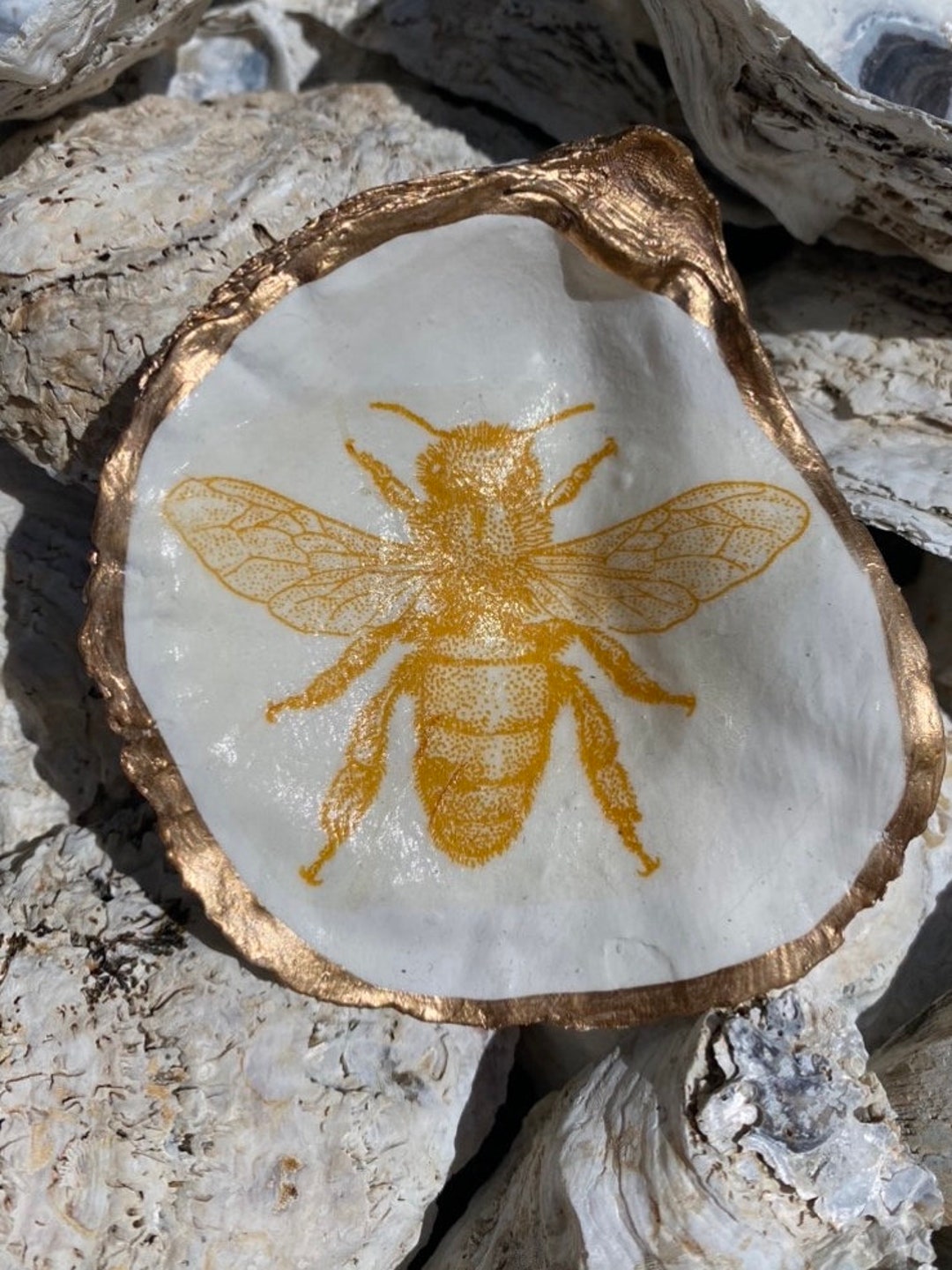 Bumble Bee Decoupage Oyster Shell - Etsy