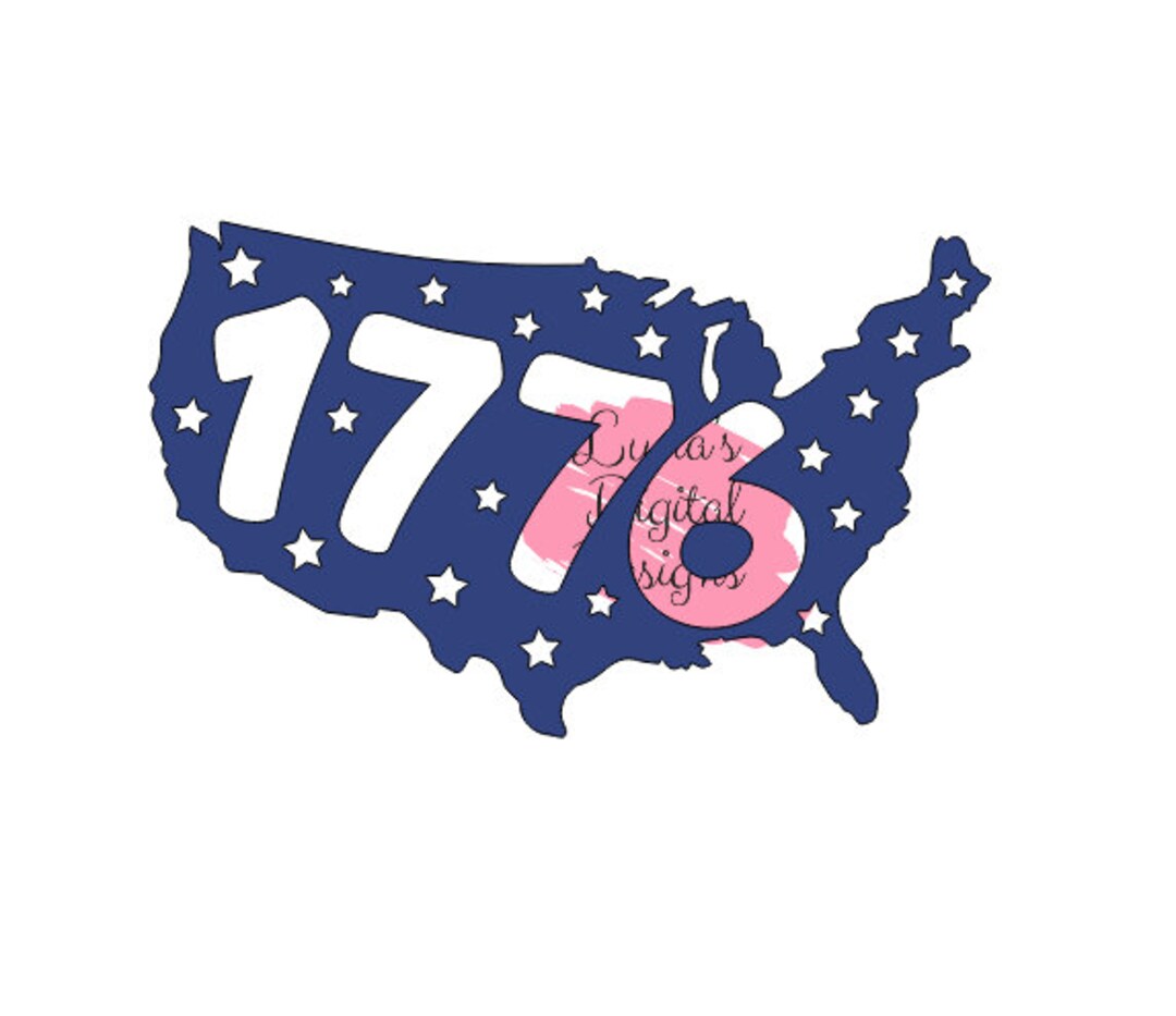 1776 Map of the USA, 4th of July Svg, PNG File, Digital File, Memorial ...