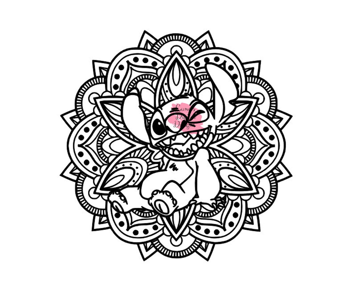 Stitch Mandala Zendala Lilo and Stitch Coloring Page - Etsy India