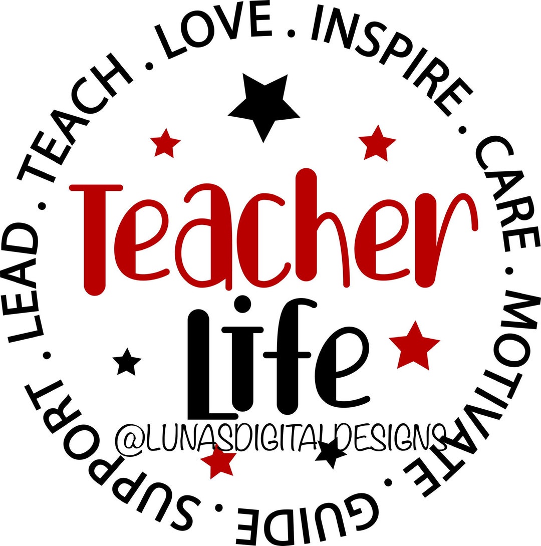 Teacher Life, Digital Design, SVG, PNG, Teacher Appreciation Week - Etsy