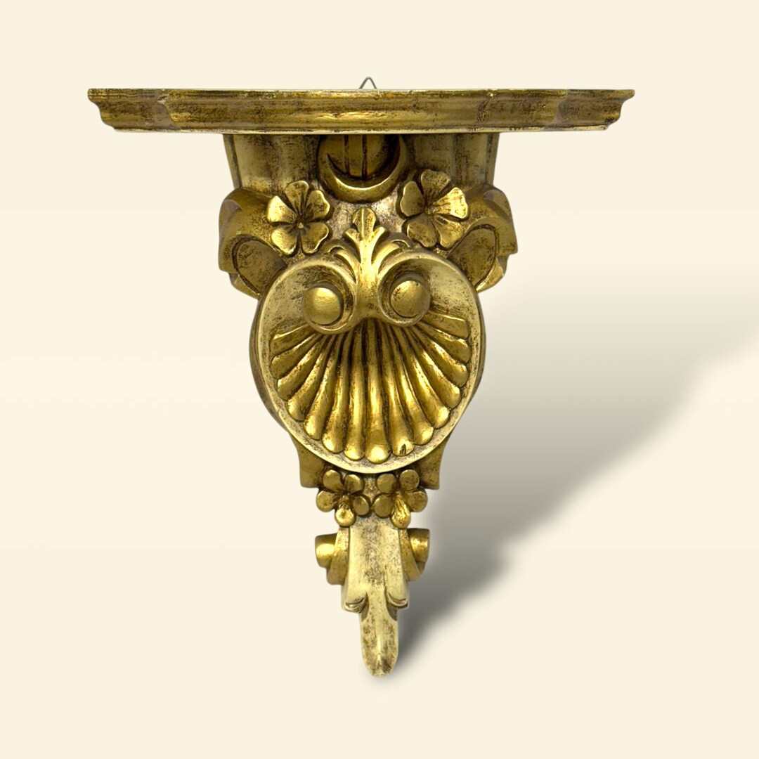 Hand Crafted Wooden Sconce Wall Display Shelf for Religious Statue 11.5 ...
